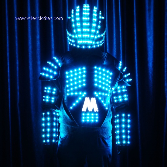 Leather Robot Jacket With LED Light