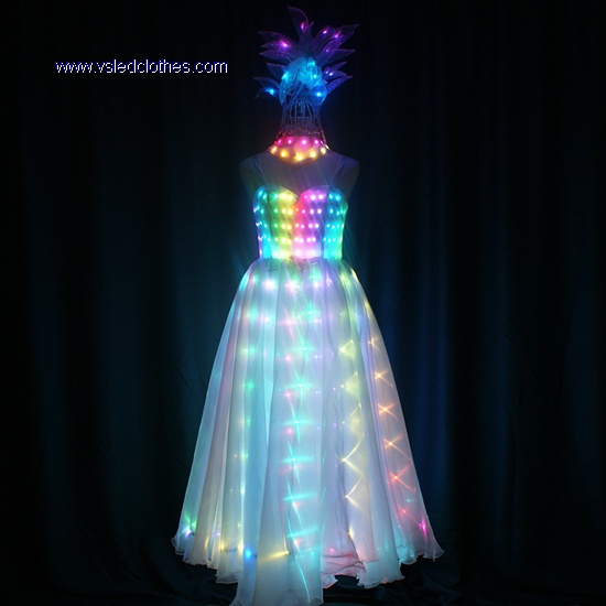 Full color LED Performance Dress With Light up Headwear