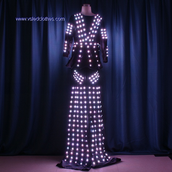 Female Stilts walker LED performance Costumes