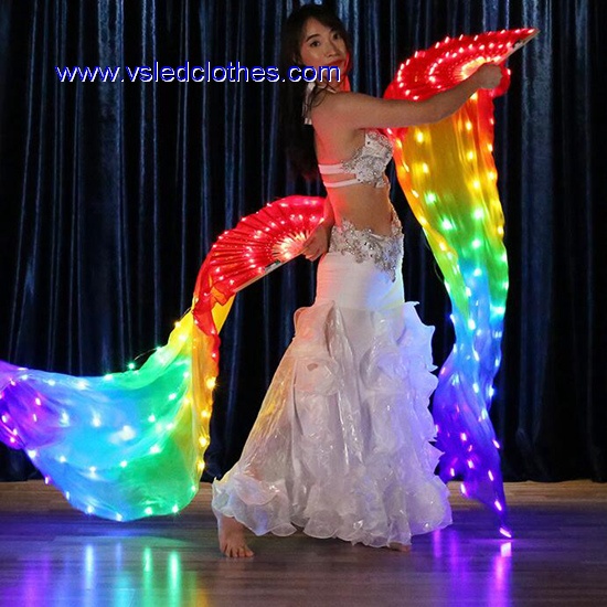 LED light up dance fan