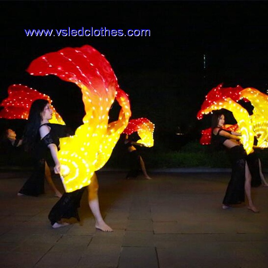 LED light up dance fan