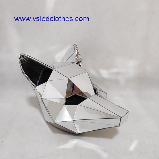 Mirror fox helmet, mirror animal headgear
