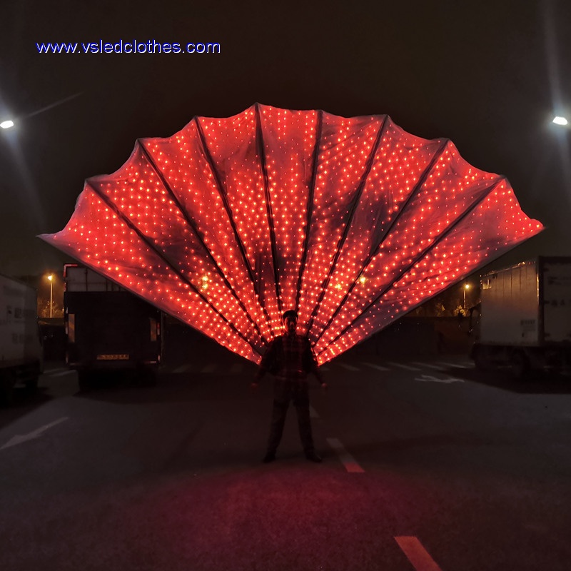 Smart LED pixels peacock tail fan props